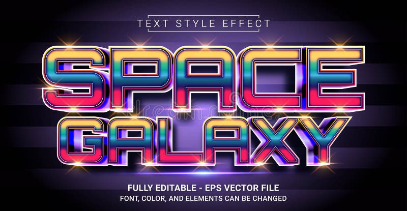 Space Galaxy Text Style Effect. Editable Graphic Text Template Stock ...