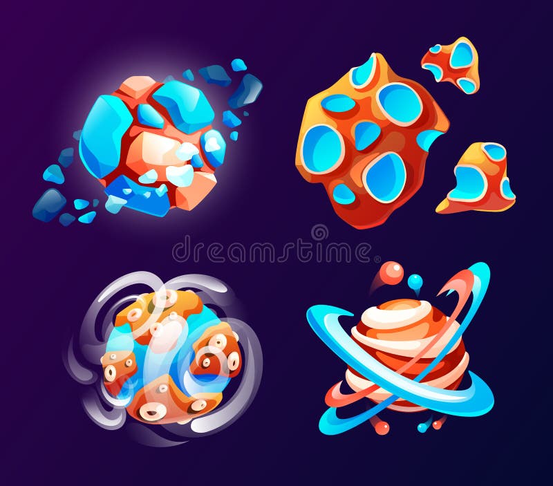 Space Game Elements. Outer Space Objects Symbols and Design Elements ...