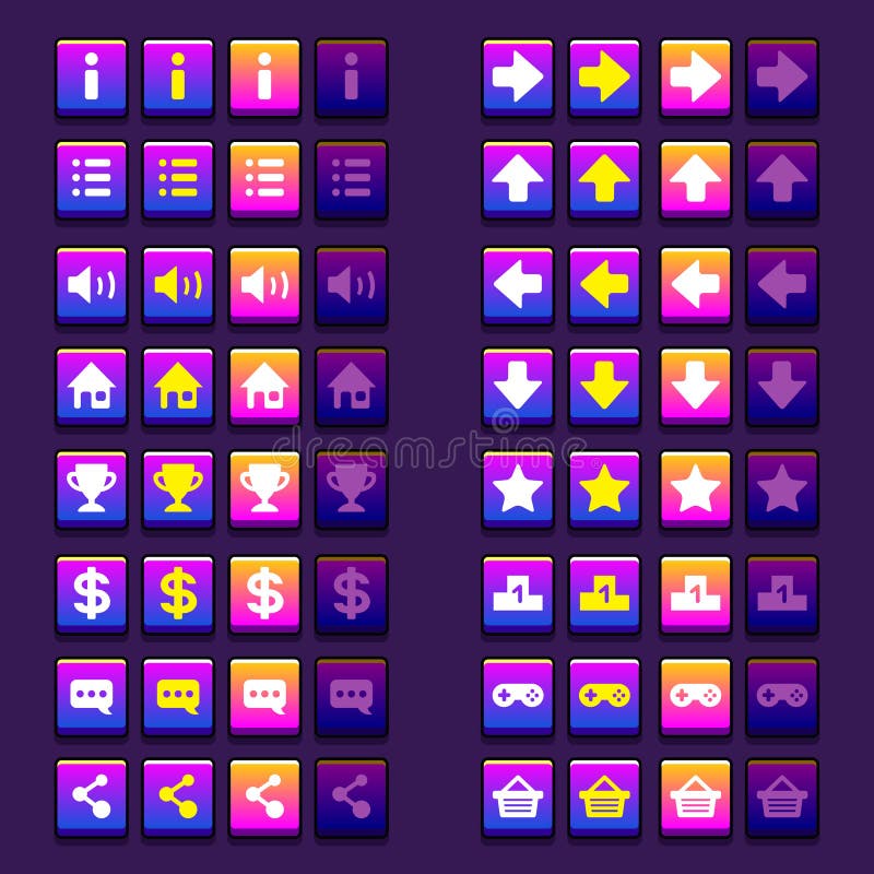 Ice Game Icons Buttons Icons, Interface, Ui Stock Vector - Illustration ... Ice Game Icons Buttons Icons, Interface, Ui Stock Vector - Illustration ...