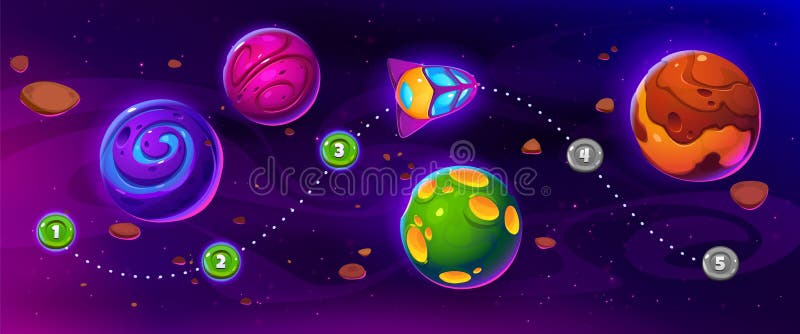 Space Game Ui Level Map with Shuttle Flying Sky Stock Vector ... Space Game Ui Level Map with Shuttle Flying Sky Stock Vector ...