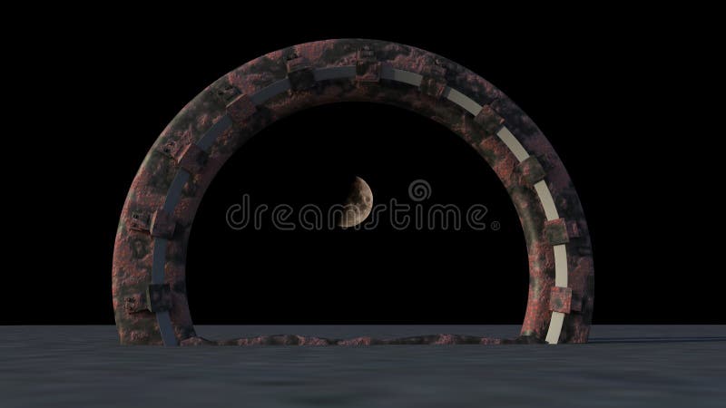 Space Gate 3d rendering stock illustration. Illustration of imagination ...