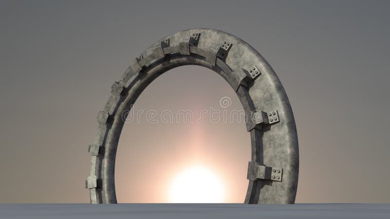 Space Gate 3d rendering stock illustration. Illustration of quantum ...
