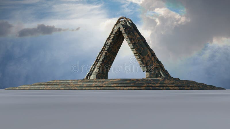 Space Gate into Other World 3d Rendering Stock Illustration ...