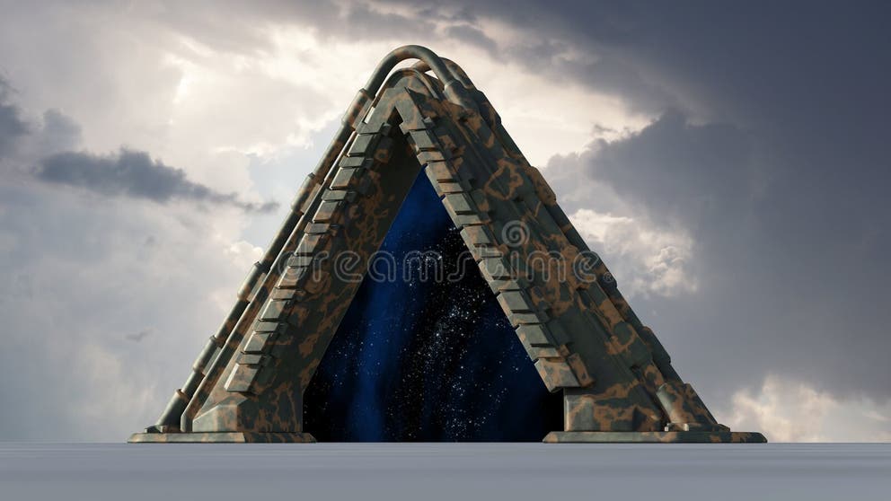 Space Gate into Other World 3d Rendering Stock Illustration ...