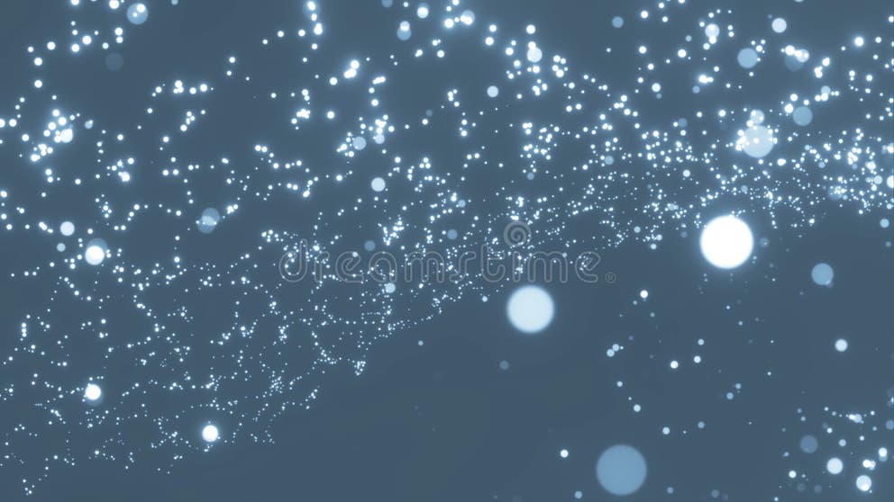 Space with Glowing Round Dots. Motion. Glowing Flying Dots in Space ...