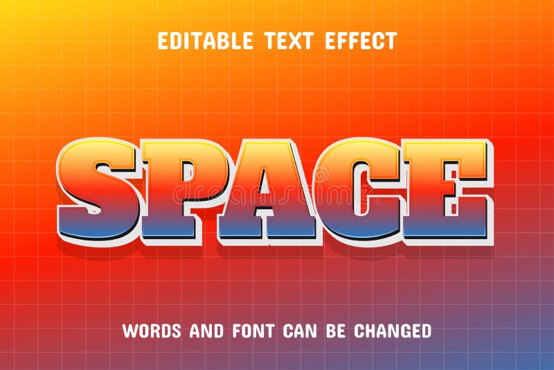 Space gradient text effect stock vector. Illustration of bold - 255574981