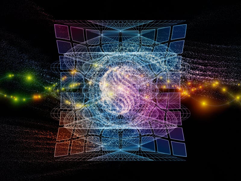 Space Grid and Numbers stock illustration. Illustration of topology ...