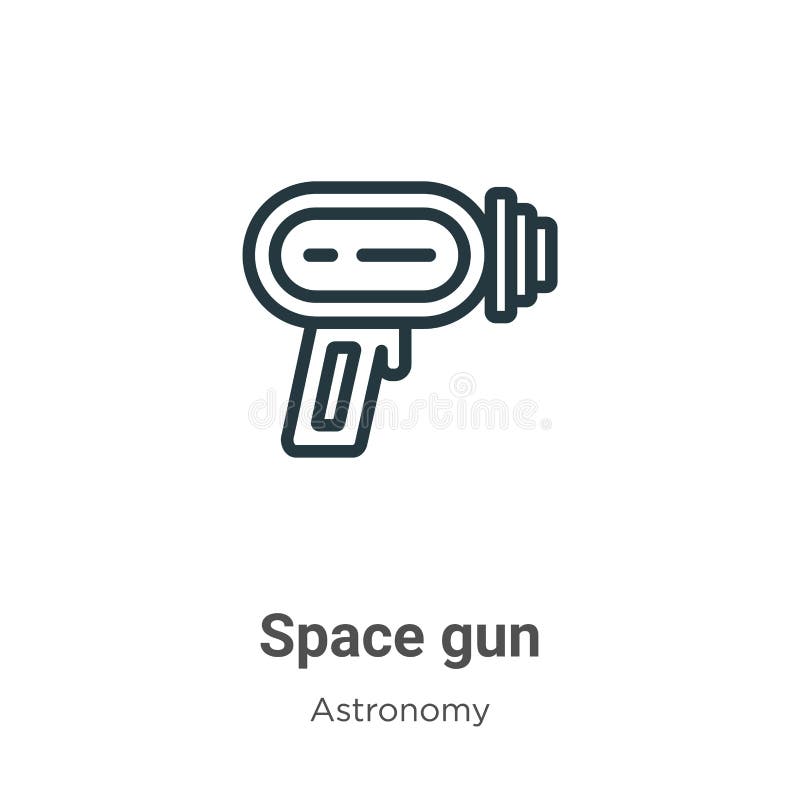 Space Gun Outline Vector Icon. Thin Line Black Space Gun Icon, Flat ...