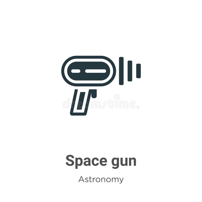 Space Gun Vector Icon on White Background. Flat Vector Space Gun Icon ...