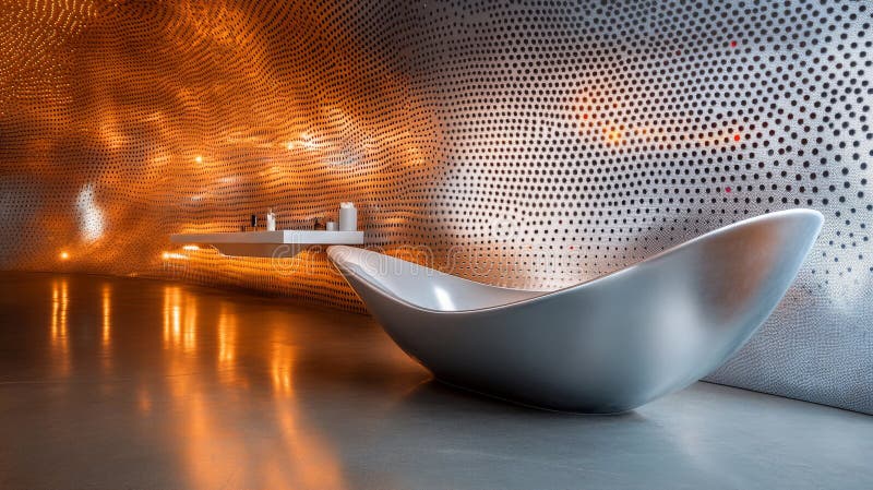 The Space Has a Distinctive Futuristic Quality, Characterized by Its Curved Glowing Walls and ...