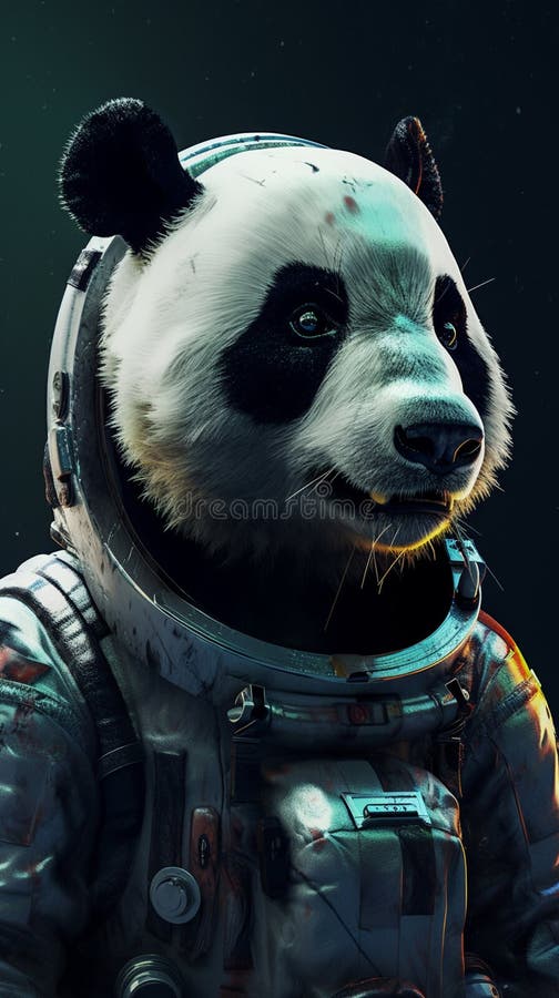 Space Helmet Panda. Panda Astronaut Stock Illustration - Illustration ...