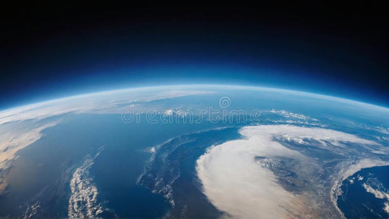 Space Horizon of the Earth. Blue Planet Stock Illustration ...