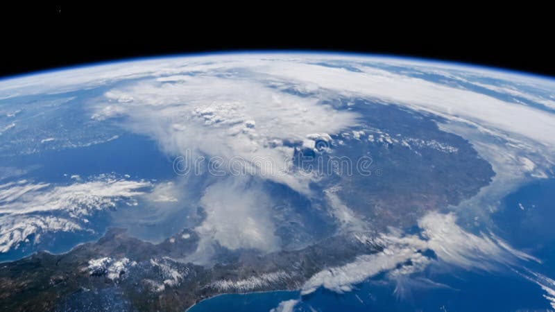 Space Horizon of the Earth. Blue Planet Stock Illustration ...