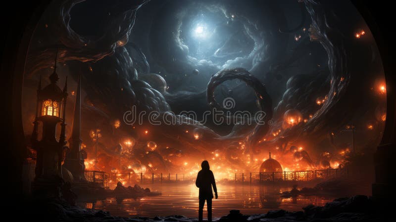 Space Horror God Space Yog-Sothoth Stock Illustration - Illustration of ...