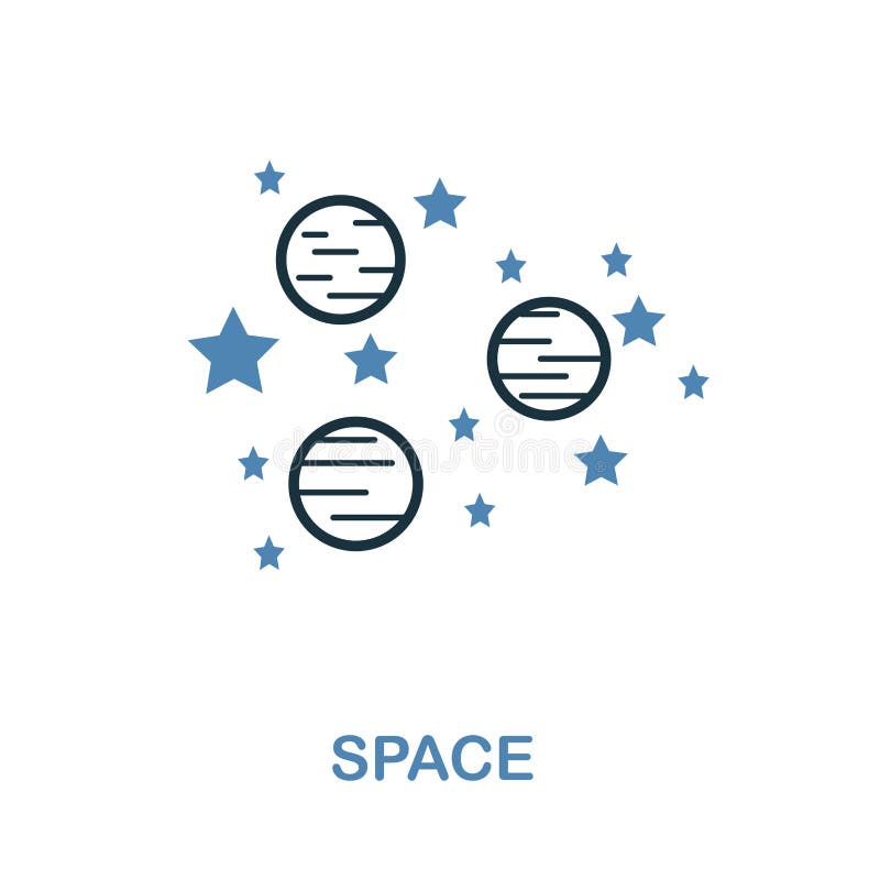 Space Icon in 2 Color Design. Pixel Perfect Simple Pictogram Space Icon ...