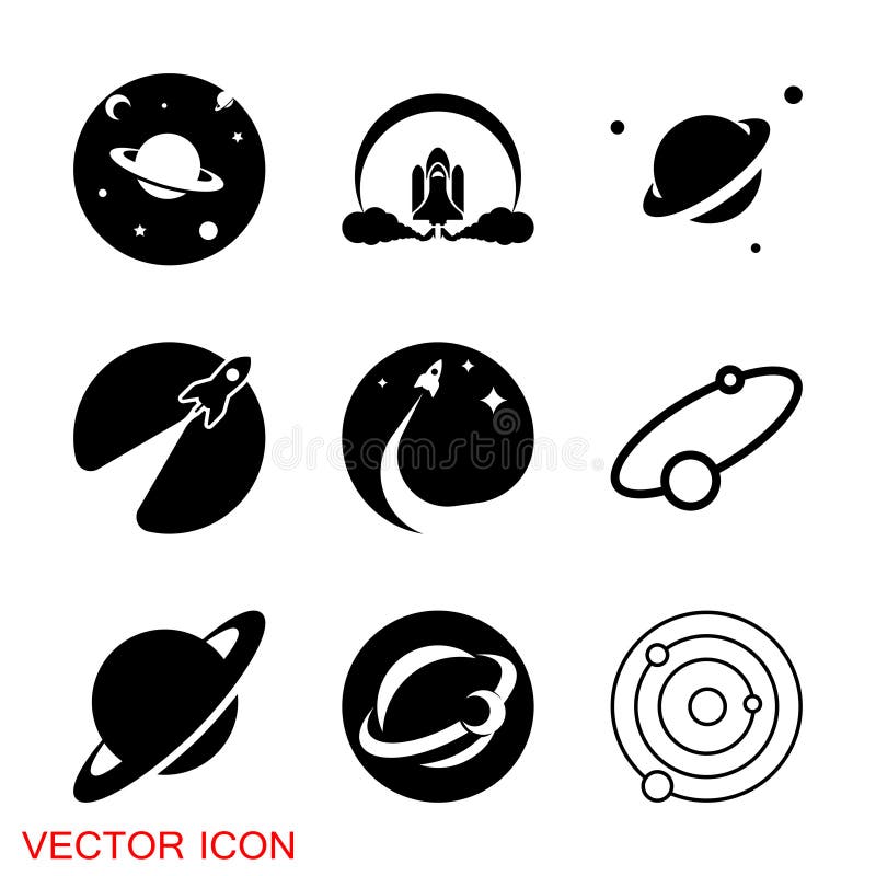 Space Icon in Flat Style. Vector Illustration Stock Illustration ...