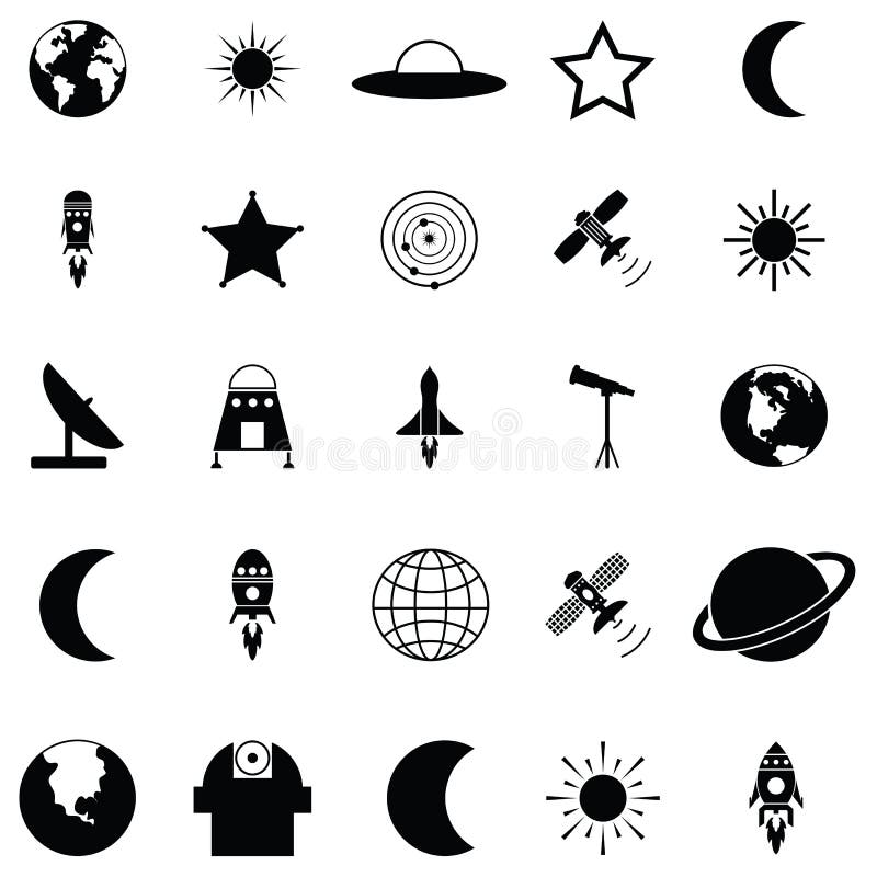 Space icon set stock illustration. Illustration of alien - 102691573