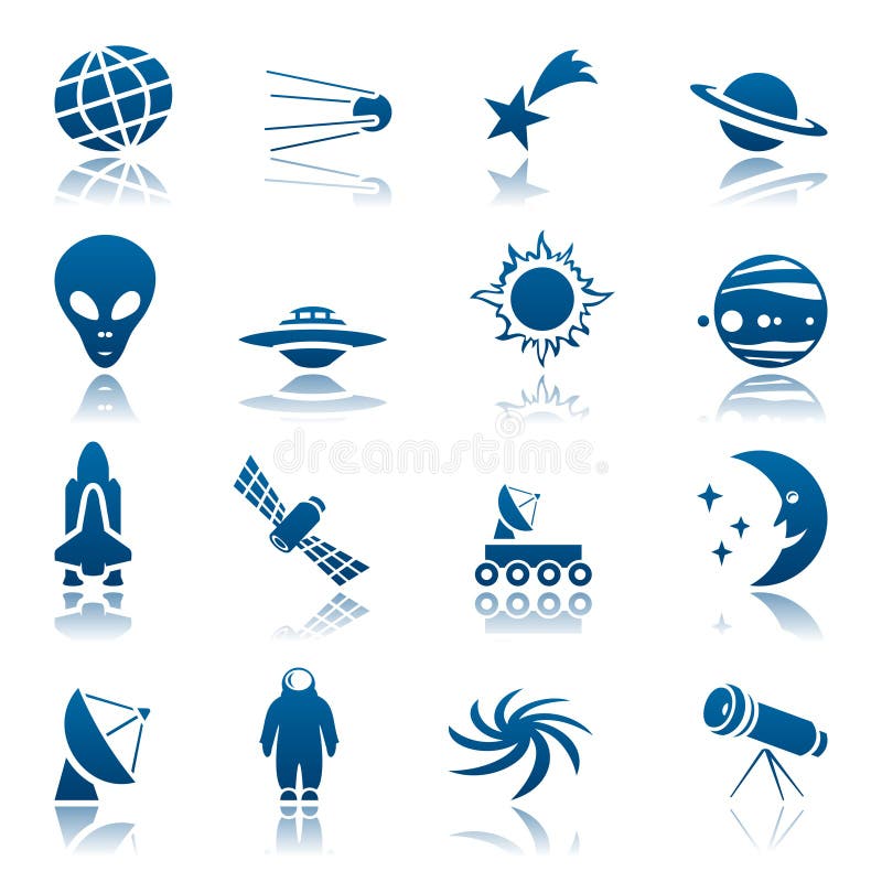 Space icon set stock vector. Illustration of comet, astronomy - 17317633