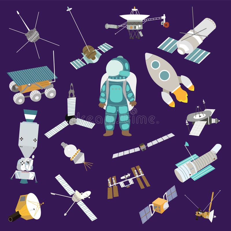 Space Icon Set. Colorful Set of Isolated Objects Stock Vector ...