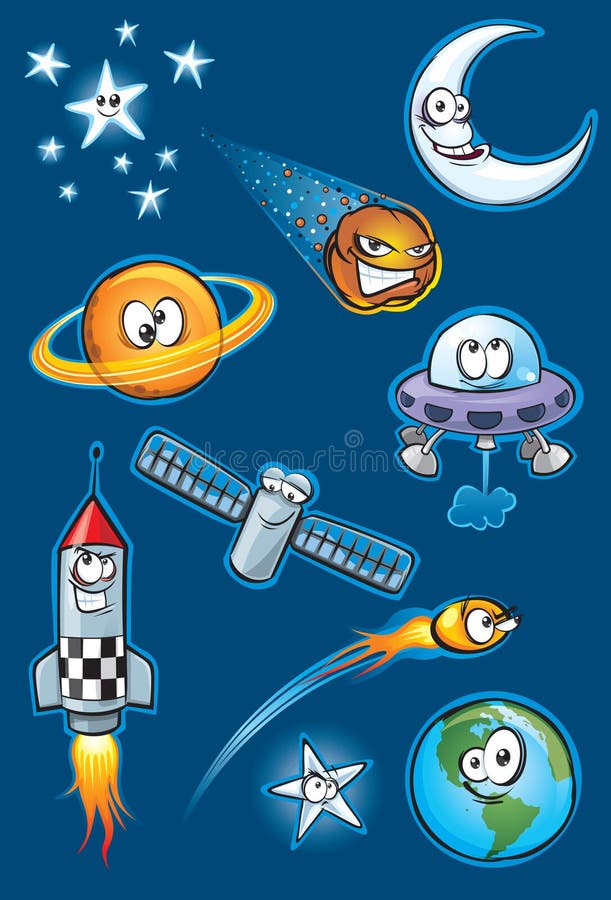 Space Icon Set stock vector. Illustration of cartoons - 91448039