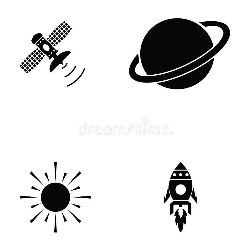 Space icon set stock illustration. Illustration of galaxy - 102692005