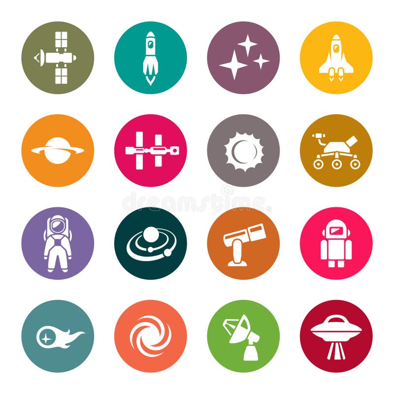 Space icon set stock vector. Illustration of light, moonmobile - 54202143