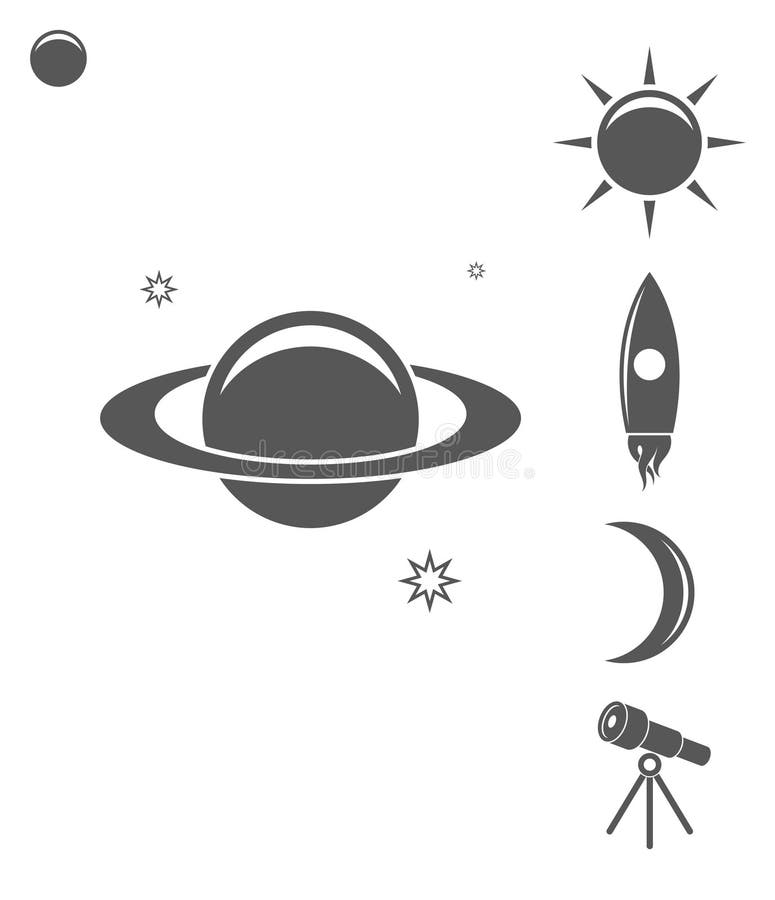 Space. Icon set stock vector. Illustration of satellite - 80445927