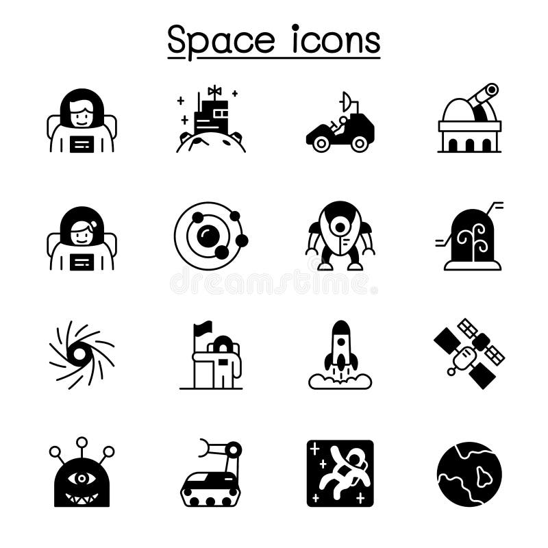 Space Icon Set Vector Illustration Graphic Design Stock Vector ...