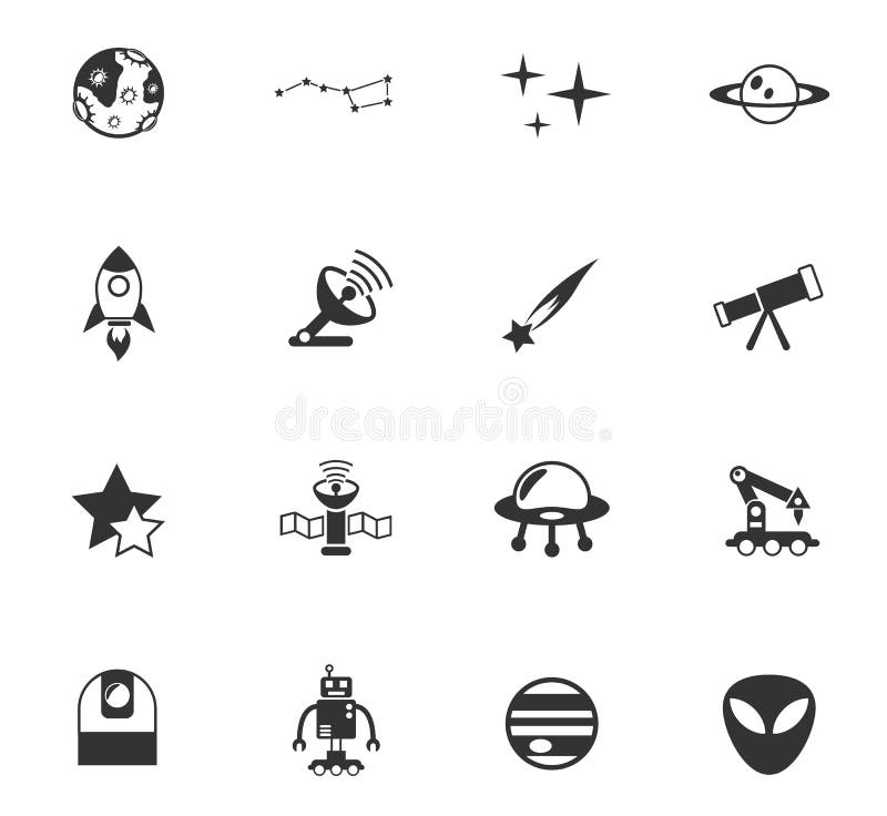 Space icon set stock illustration. Illustration of saturn - 88543216