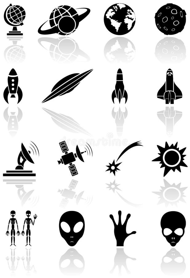 Space icon set stock vector. Illustration of astronautics - 35959657