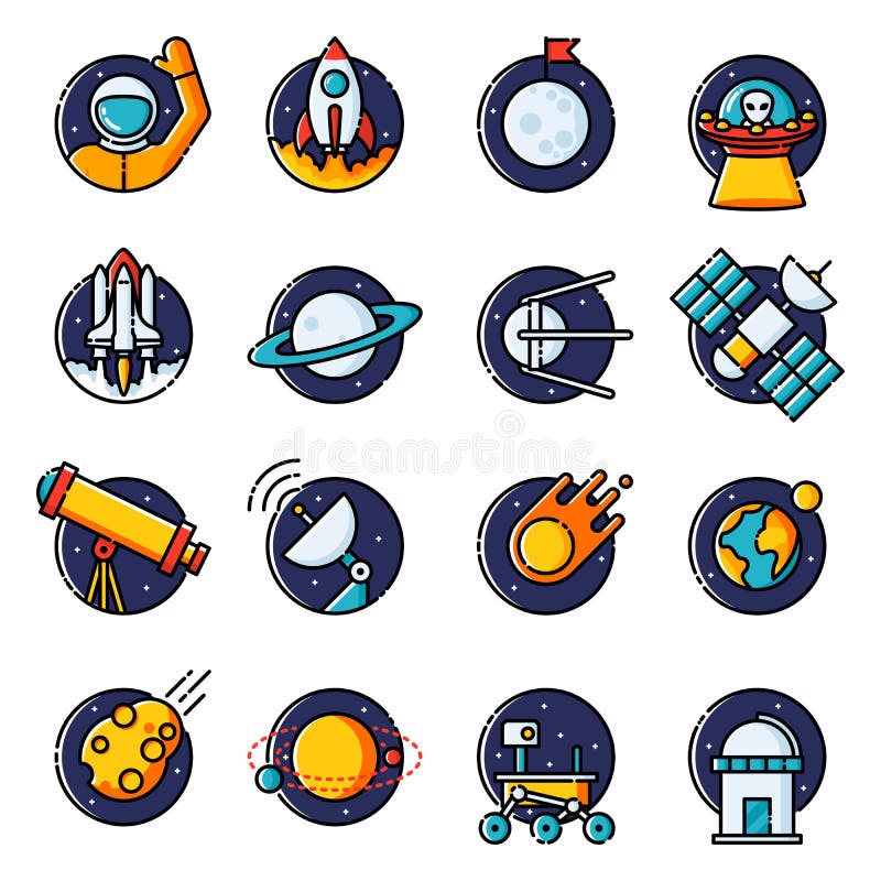 Science Icons Set stock vector. Illustration of atom - 91649004
