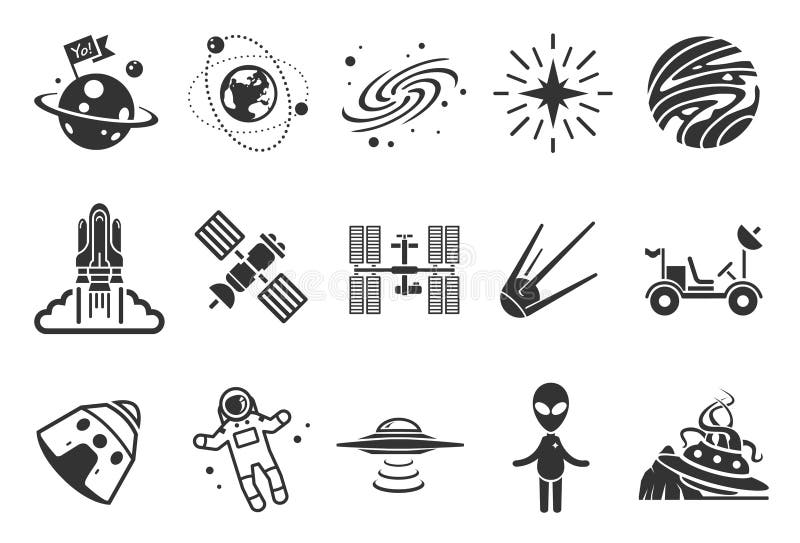 Space icons editorial stock photo. Illustration of discovery - 89980328