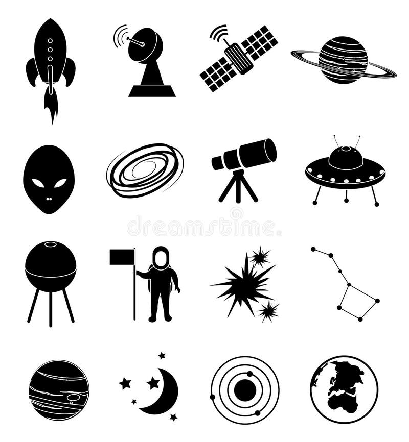 Space icons set stock vector. Illustration of icon, comet - 55245287