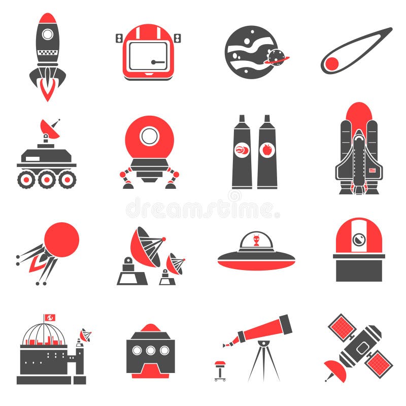 Space Icons Set stock vector. Illustration of robot, astronomy - 63160049