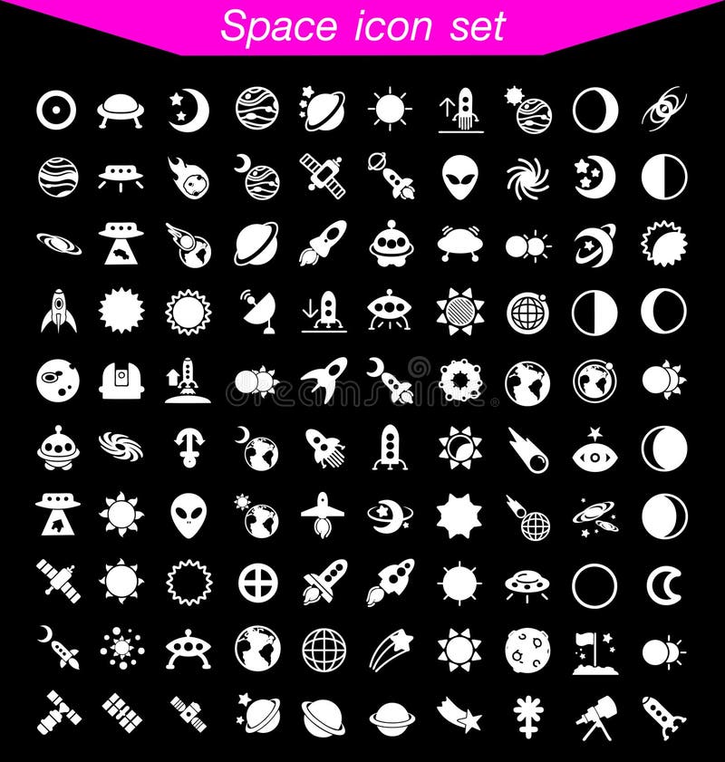 Space icons set stock illustration. Illustration of beaker - 64697334