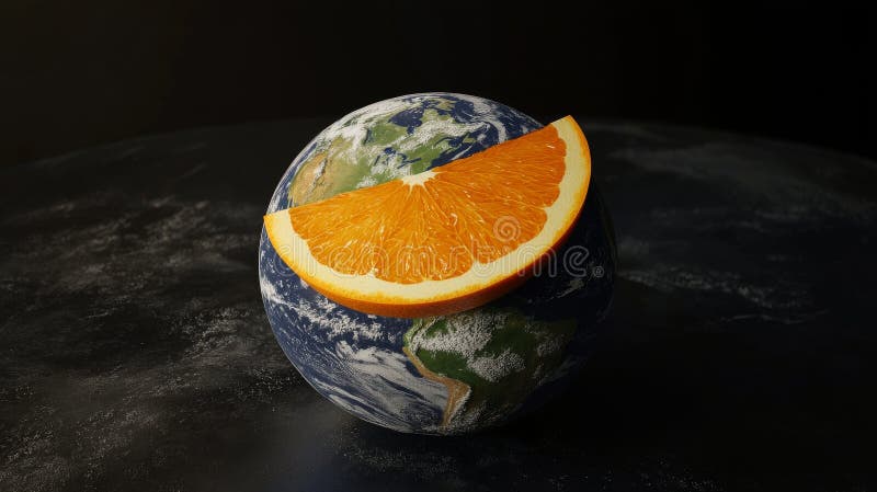 Space Image of Earth As Orange in High Resolution. Stock Illustration ...