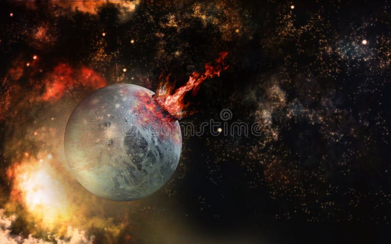 Space impact scenery stock illustration. Illustration of moon - 40820737