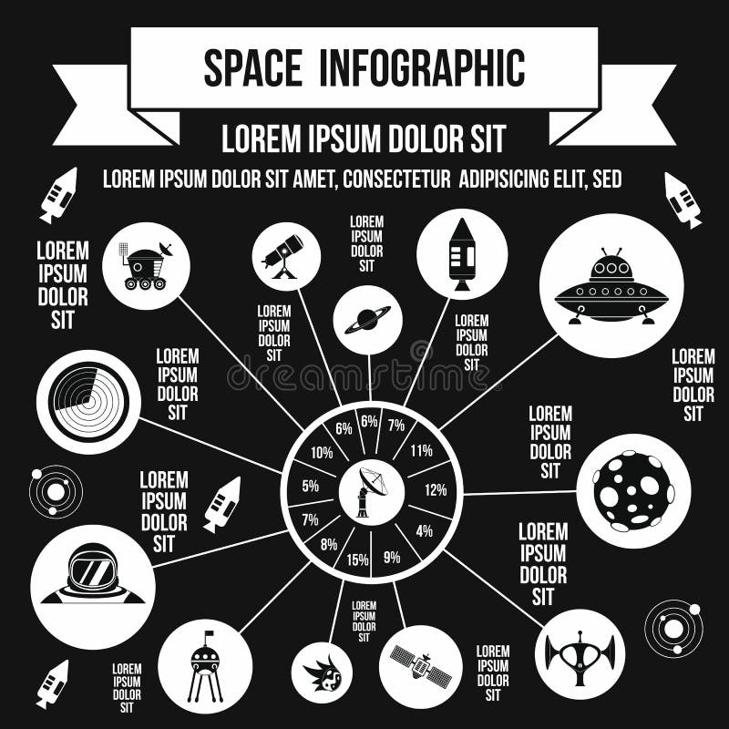 Space Infographic, Simple Style Stock Vector - Illustration of ...