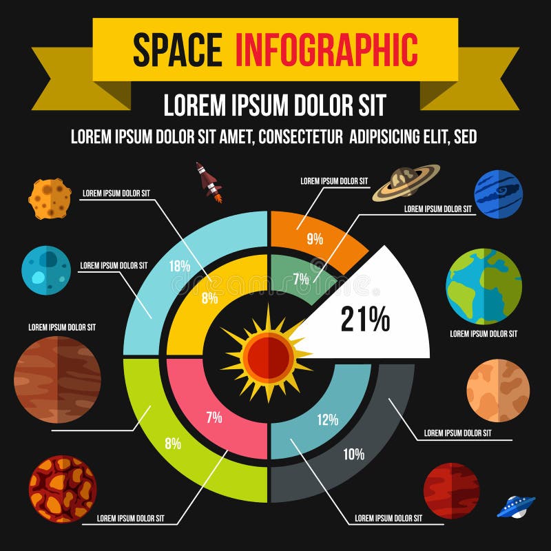 Space Infographic, Simple Style Stock Vector - Illustration of ...