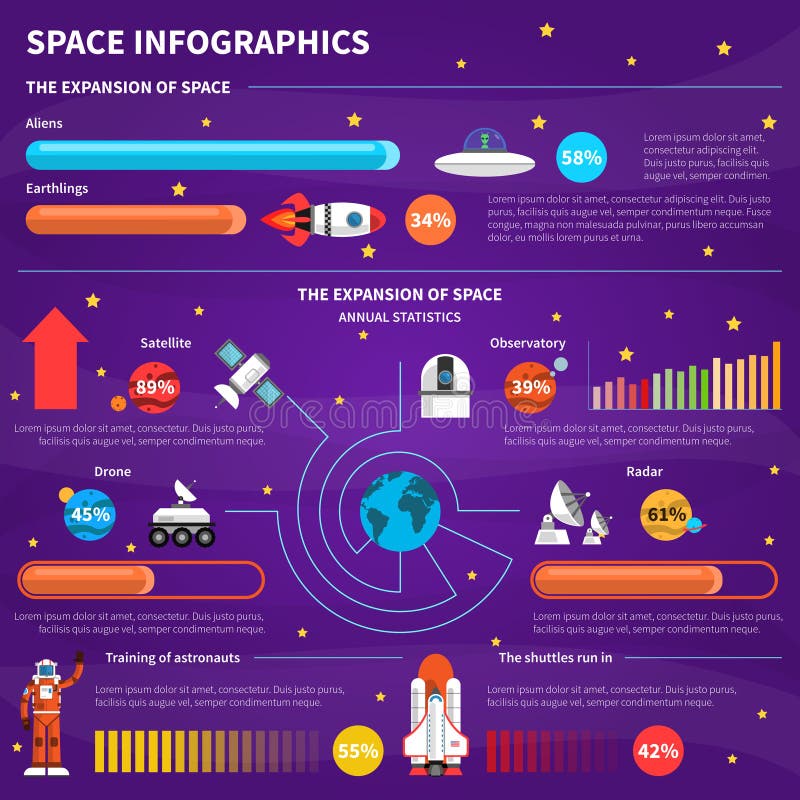 Space Infographic Set stock vector. Illustration of abstract - 209806170