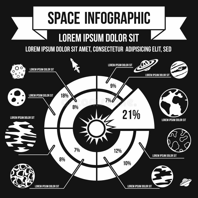 Space Infographic, Simple Style Stock Vector - Illustration of ...