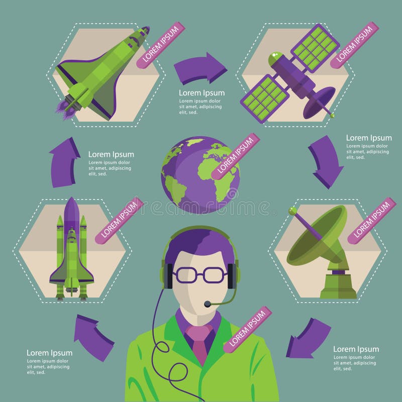 Space Infographic. Vector Illustration Decorative Design Stock Vector ...