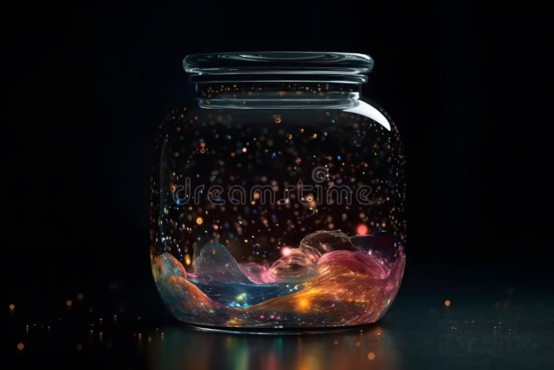 Space Inside a Glass Jar. Neural Network AI Generated Stock Photo ...