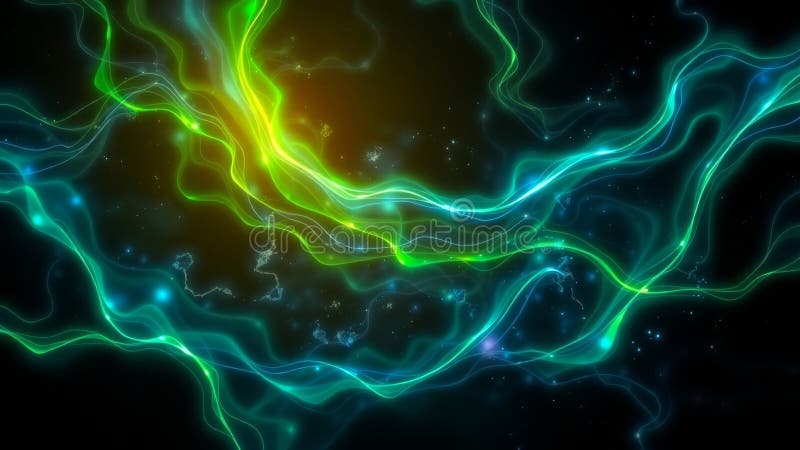 Mystical Neon Streaks in Deep Galactic Space Stock Illustration ...