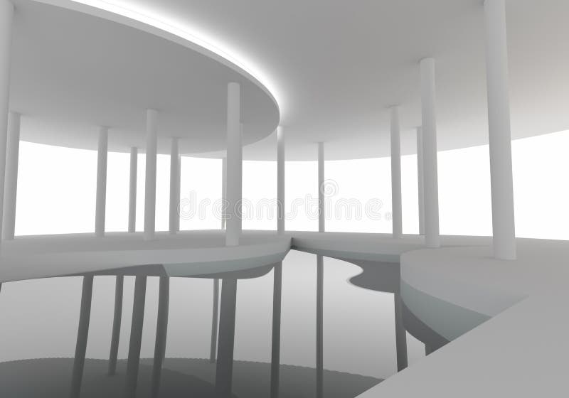 Space Interior Curve Construction Stock Illustration - Illustration of ...