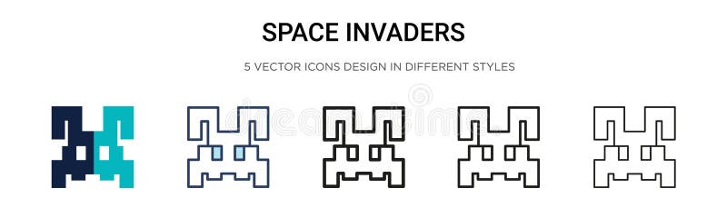 Space Invaders Icon in Filled, Thin Line, Outline and Stroke Style ...