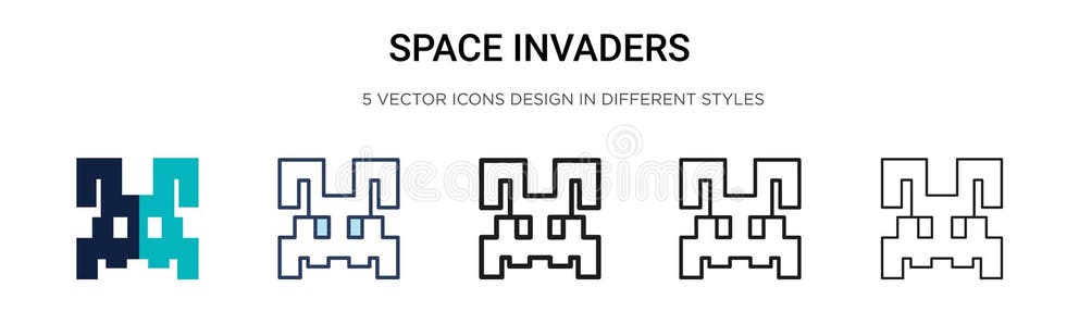 Space Invaders Icon in Filled, Thin Line, Outline and Stroke Style ...