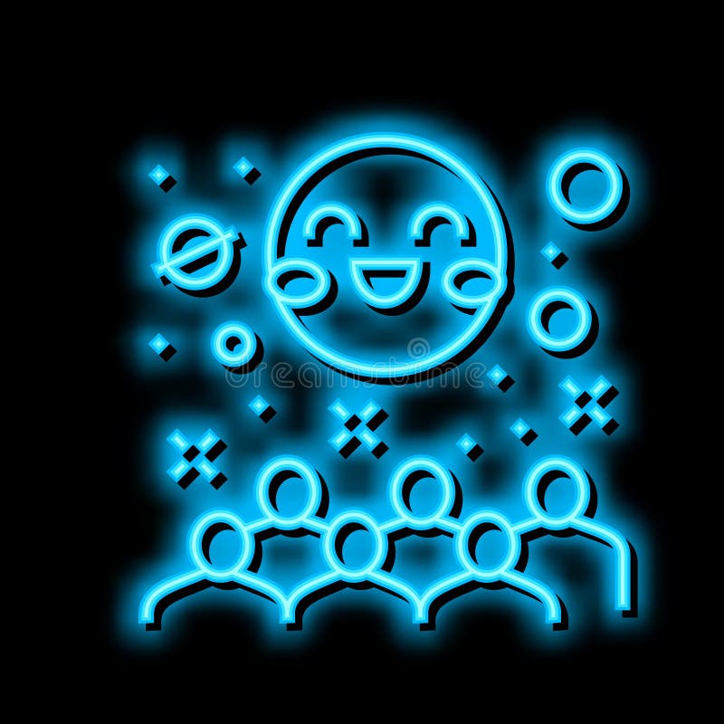 Space Kids Party Neon Glow Icon Illustration Stock Vector ...