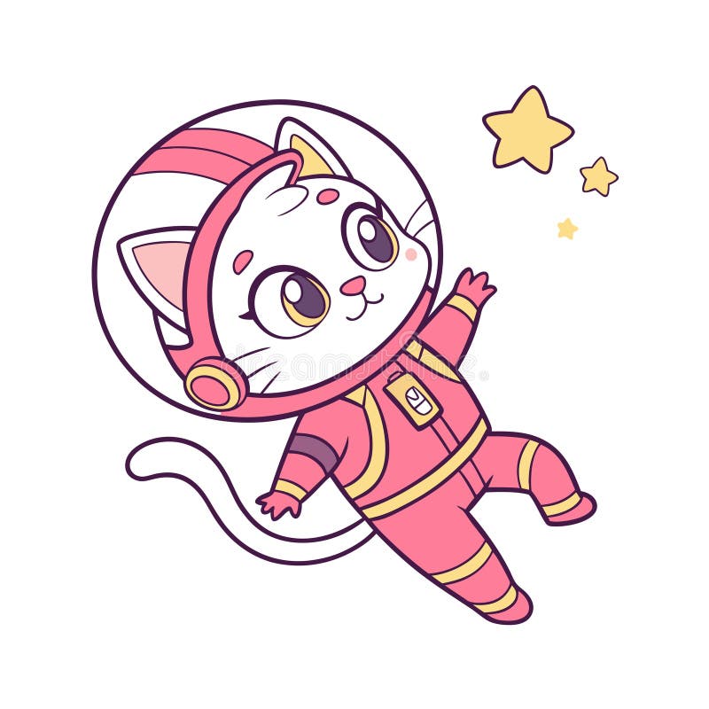 Space Kitten Cartoon Vector NFT Design Stock Illustration ...