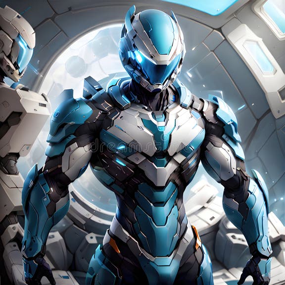 Space Knight in the Armor. Alien Warrior Stock Illustration ...